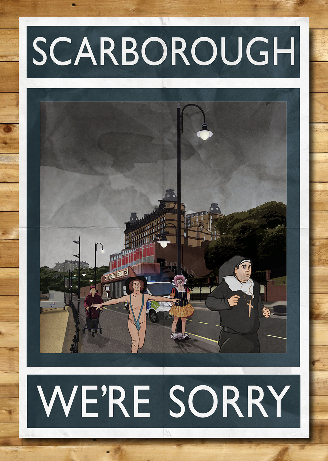 Scarborough: We're Sorry A3 Rubbish Seaside Print - Etsy