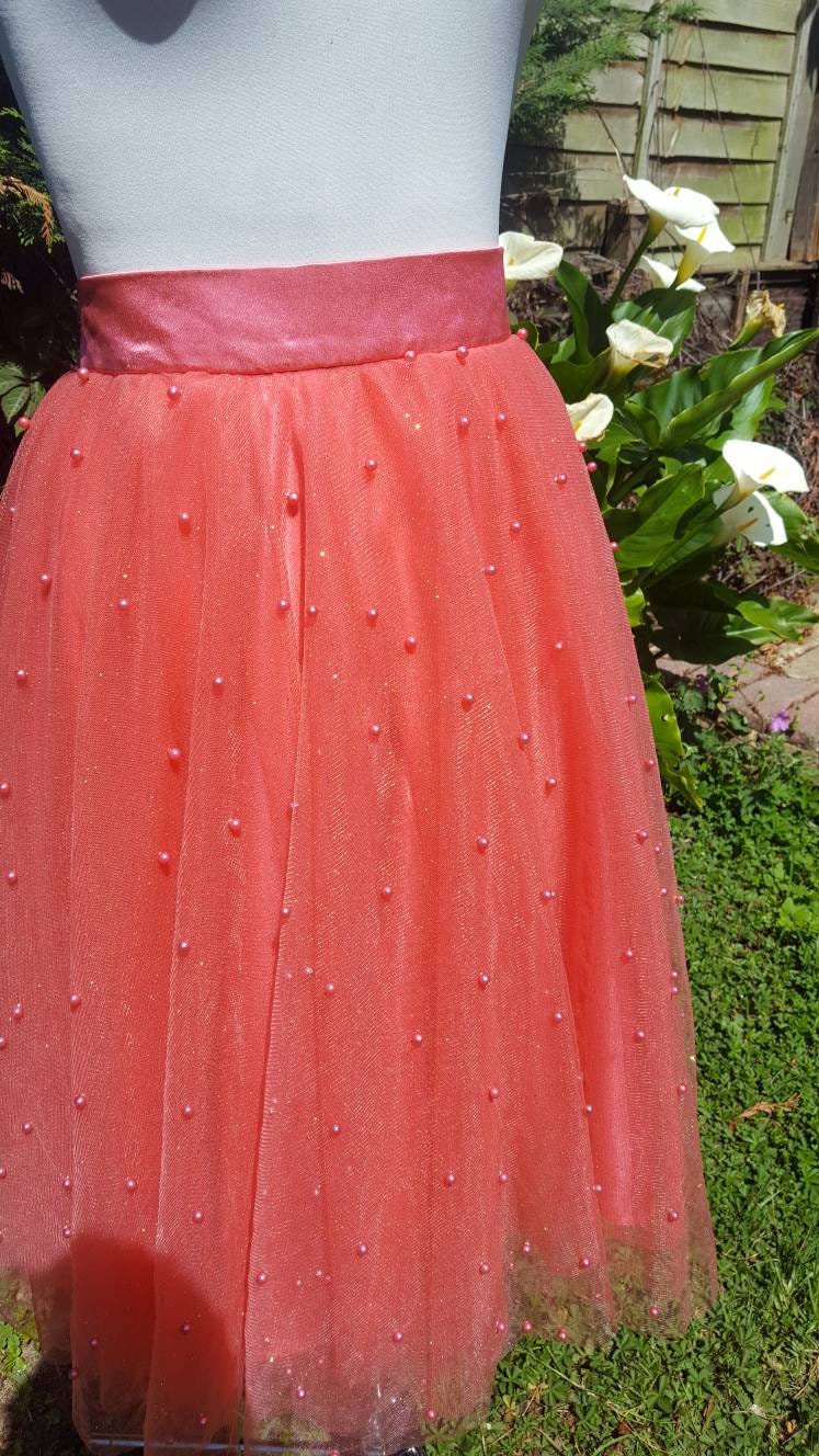 Tulle Embellished With Pearls and Gold Glitter - Etsy