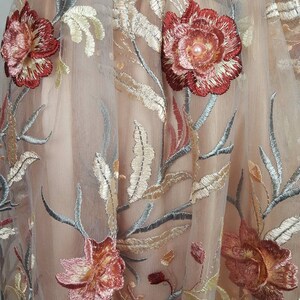 Embroidered and Embellished Tulle Full Skirt With 3D Flowers - Etsy
