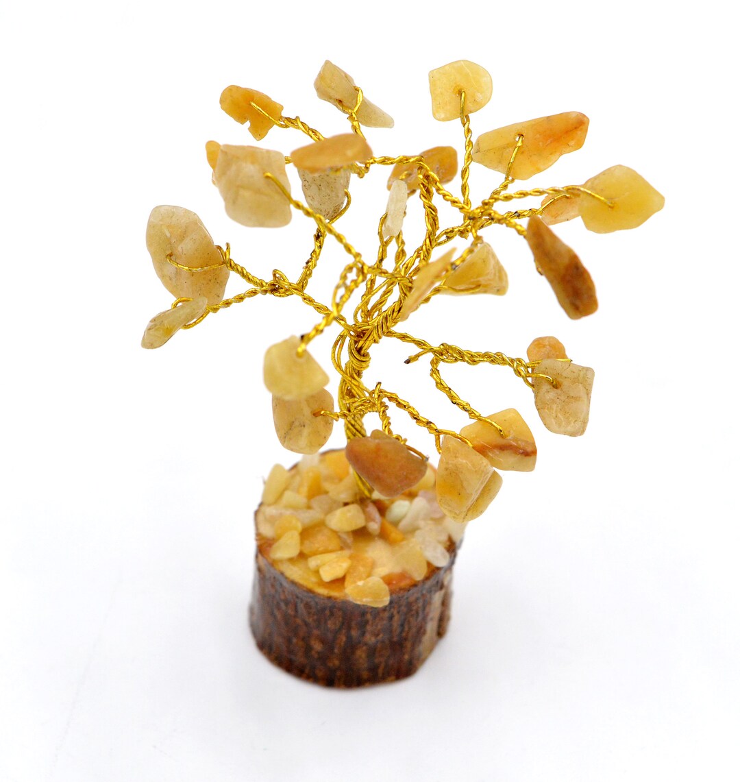 Yellow Jade Crystal Tree of Life, Chakra Cleaning, Calm Vibes, Gemstone ...