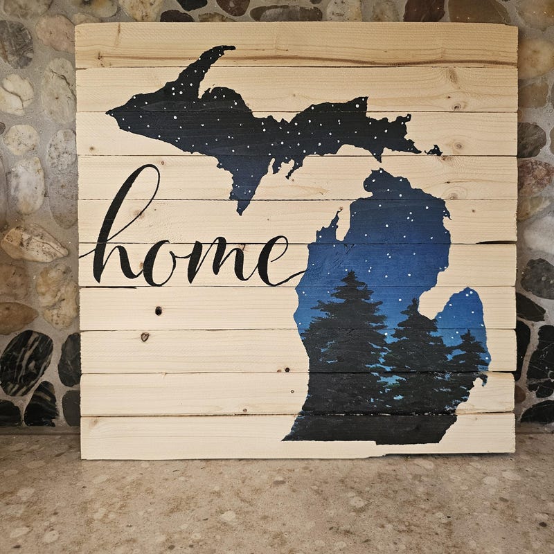 Michigan Home Sign - Etsy