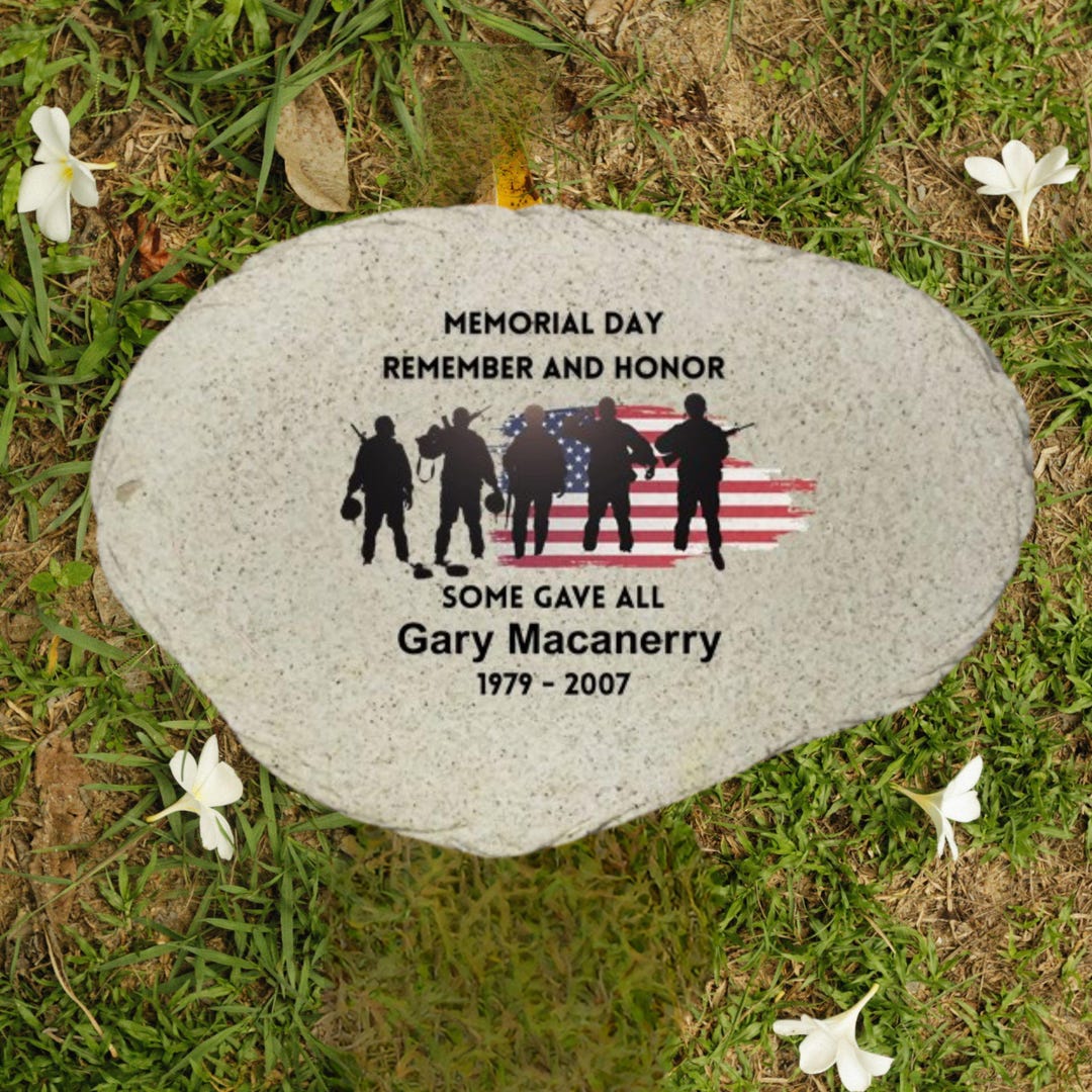 Military Memorial Day Garden Stone, Some Gave All Remembrance Stone ...