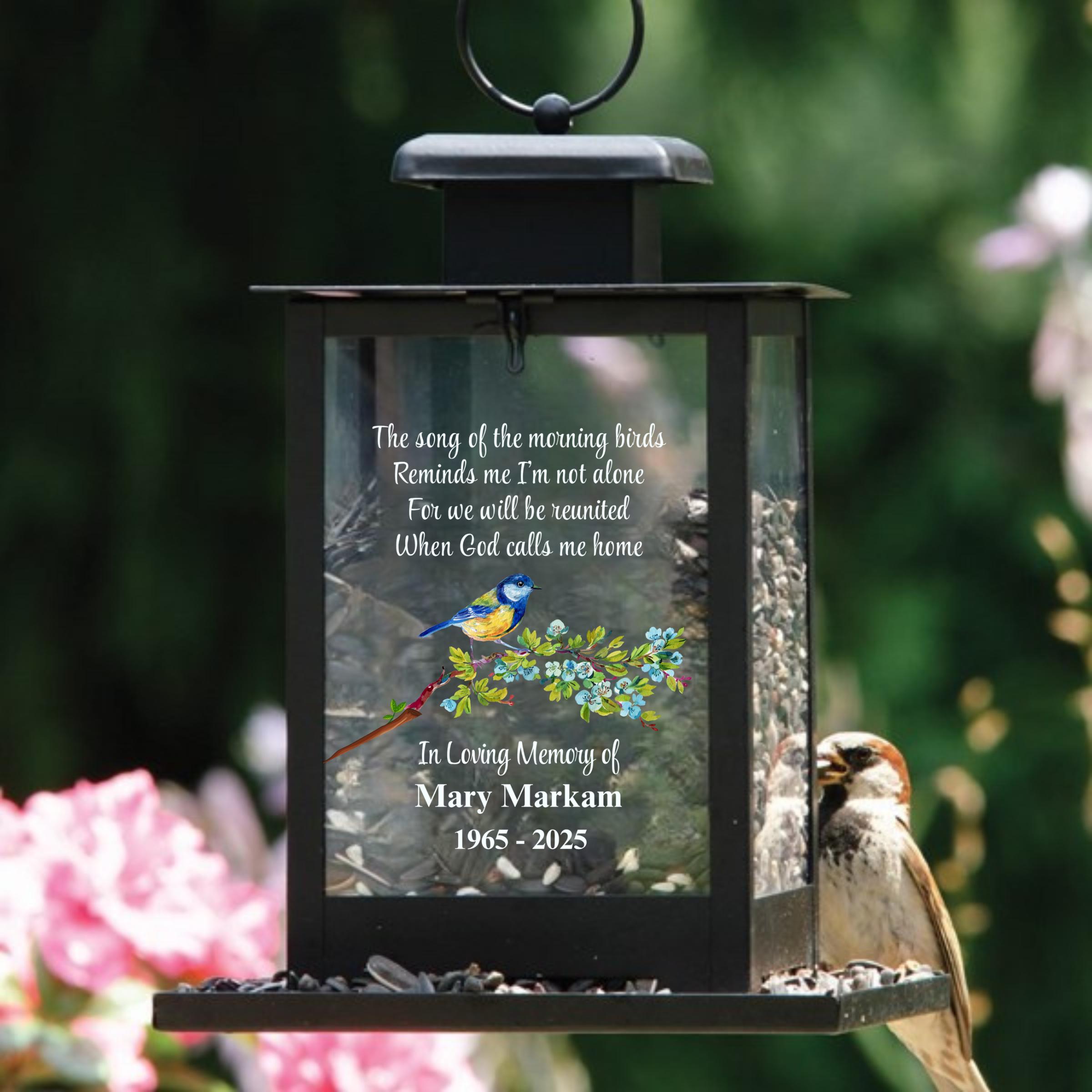 Memorial Bird Feeder: Metal & Glass Garden Remembrance Sympathy Gift - Etsy