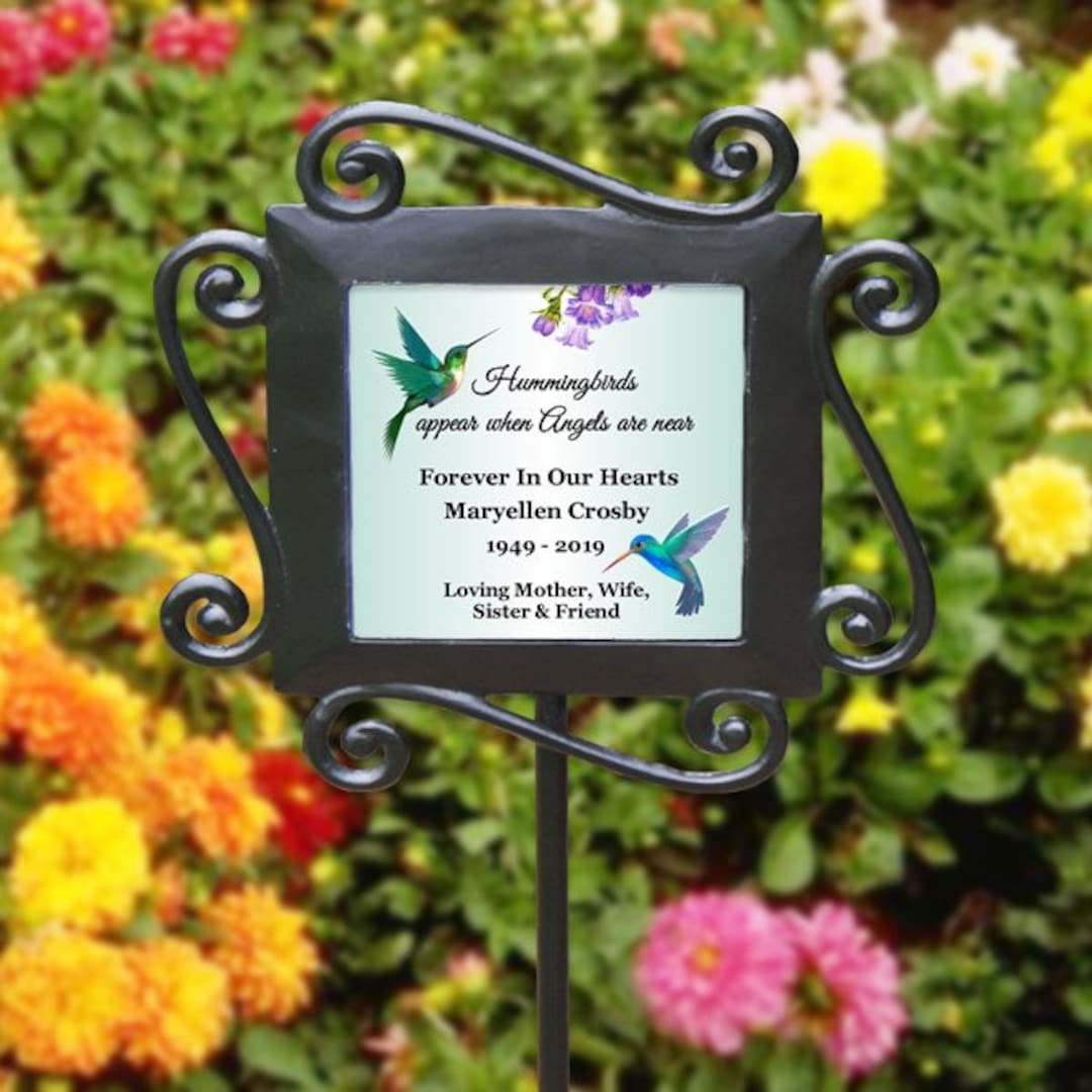 Personalized Hummingbird Memorial Garden Stake Angels Appear ...