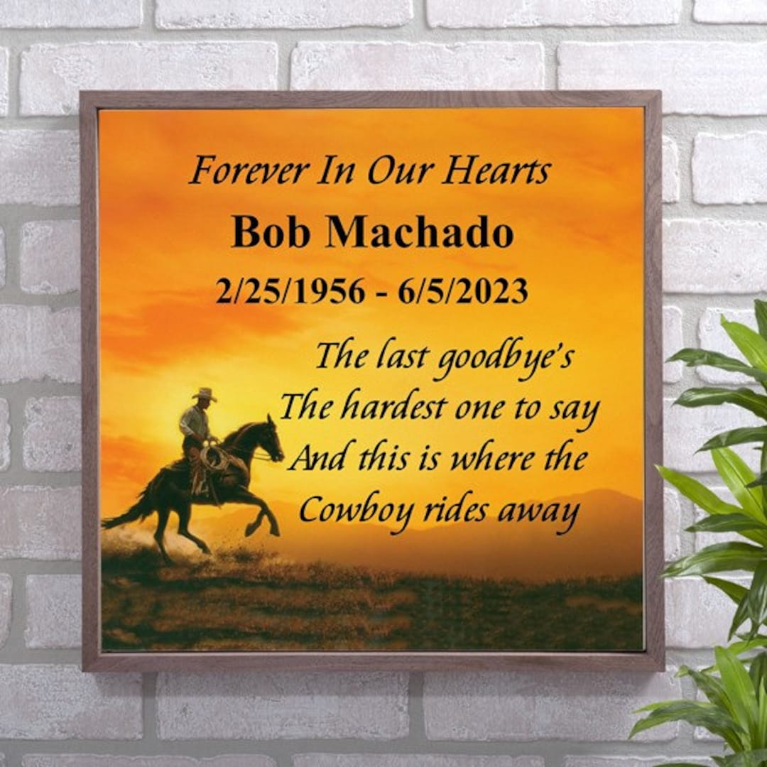 Personalized Cowboy Memorial Gift, Country Western Theme Wall Memorial ...