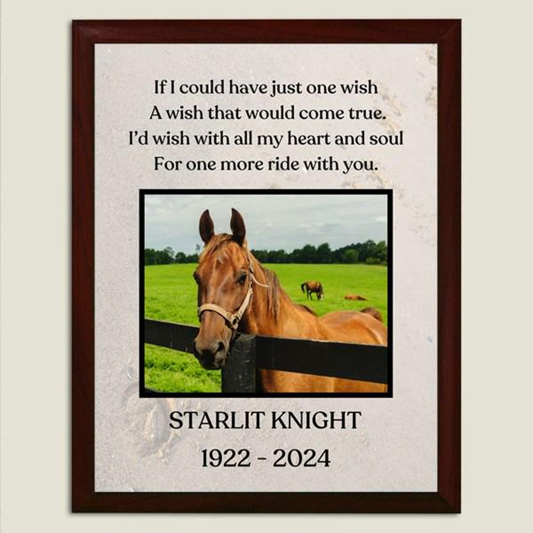 Horse Photo Memorial Wood Plaque, 8x10 Loss of Horse Keepsake, Sympathy ...