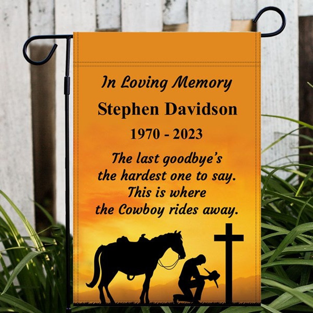 Personalized Cowboy or Cowgirl Memorial Garden Flag: Sympathy Gift - Etsy