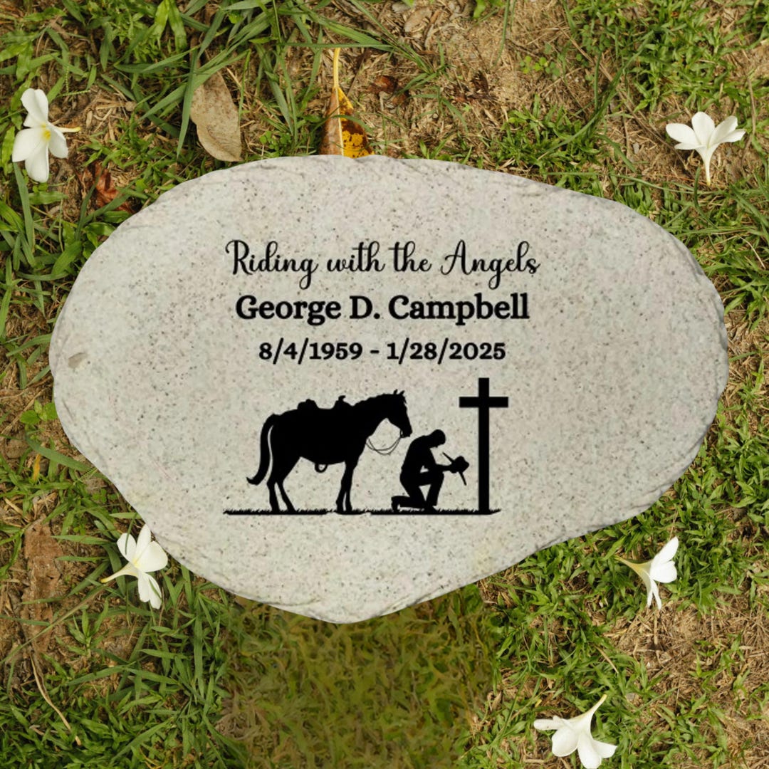 Cowboy Cowgirl Praying Memorial Garden Stone: Resin Sympathy Gift - Etsy