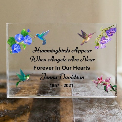Personalized Memorial Keepsake Hummingbirds Acrylic Keepsake - Etsy