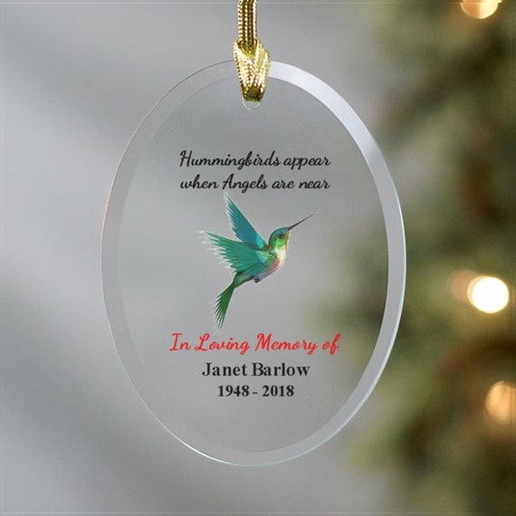 Personalized Hummingbird Memorial Ornament Hummingbirds appear | Etsy