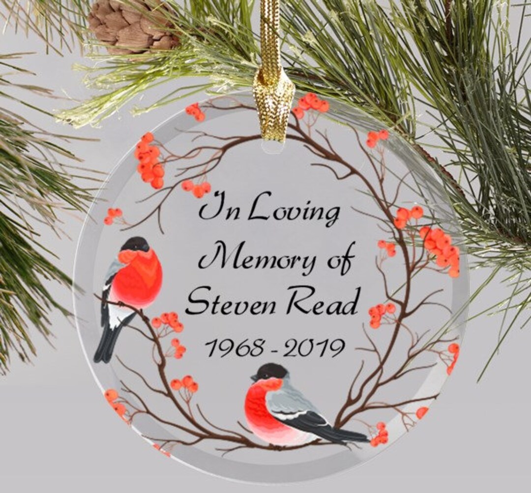 Custom Robin Memorial Ornament: Beveled Glass Keepsake - Sympathy Gift ...