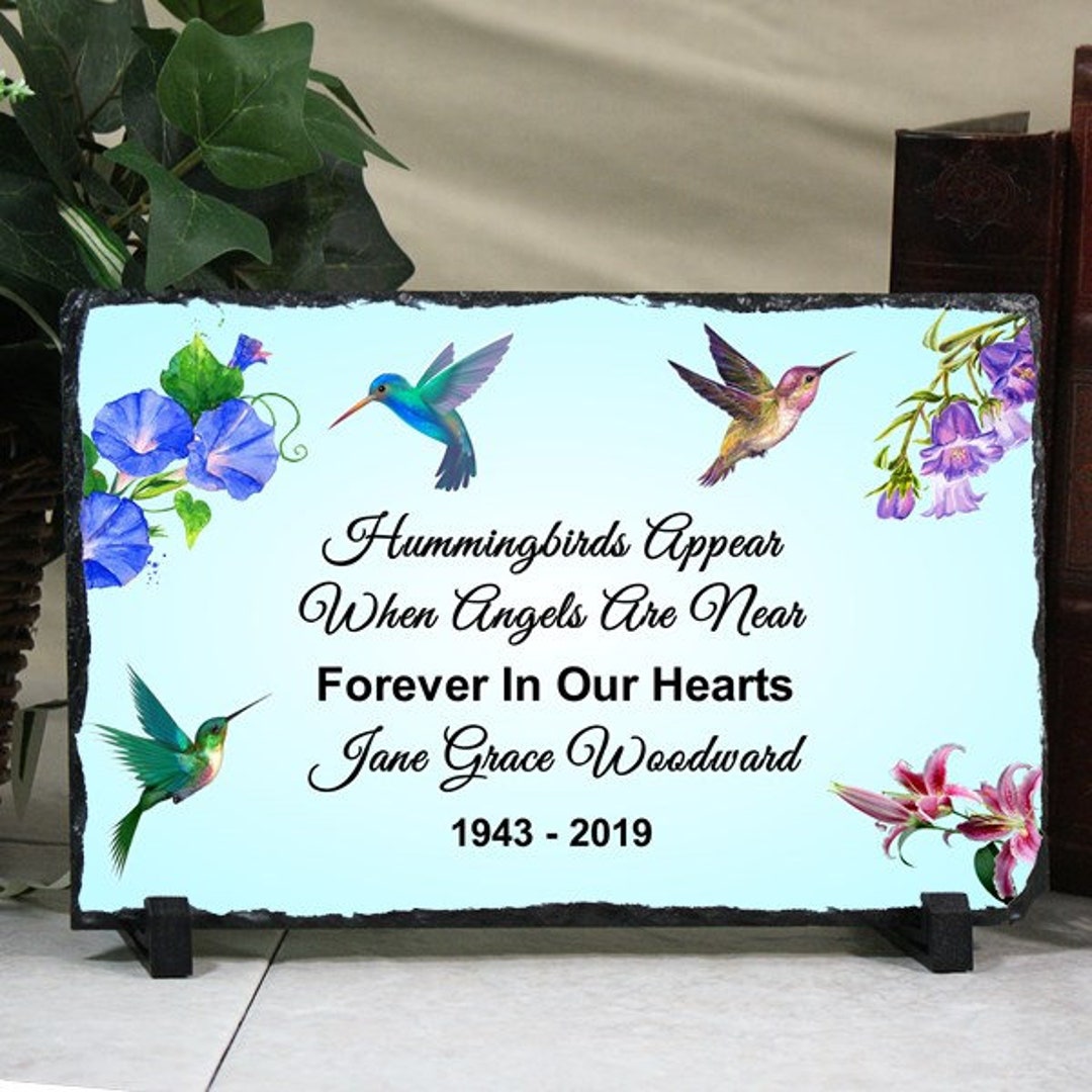 Personalized Hummingbird Memorial Slate Plaque: Sympathy Gift - Etsy