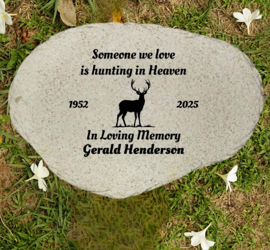 Hunting Memorial Garden Stone, Personalized Hunting in Heaven, Resin ...