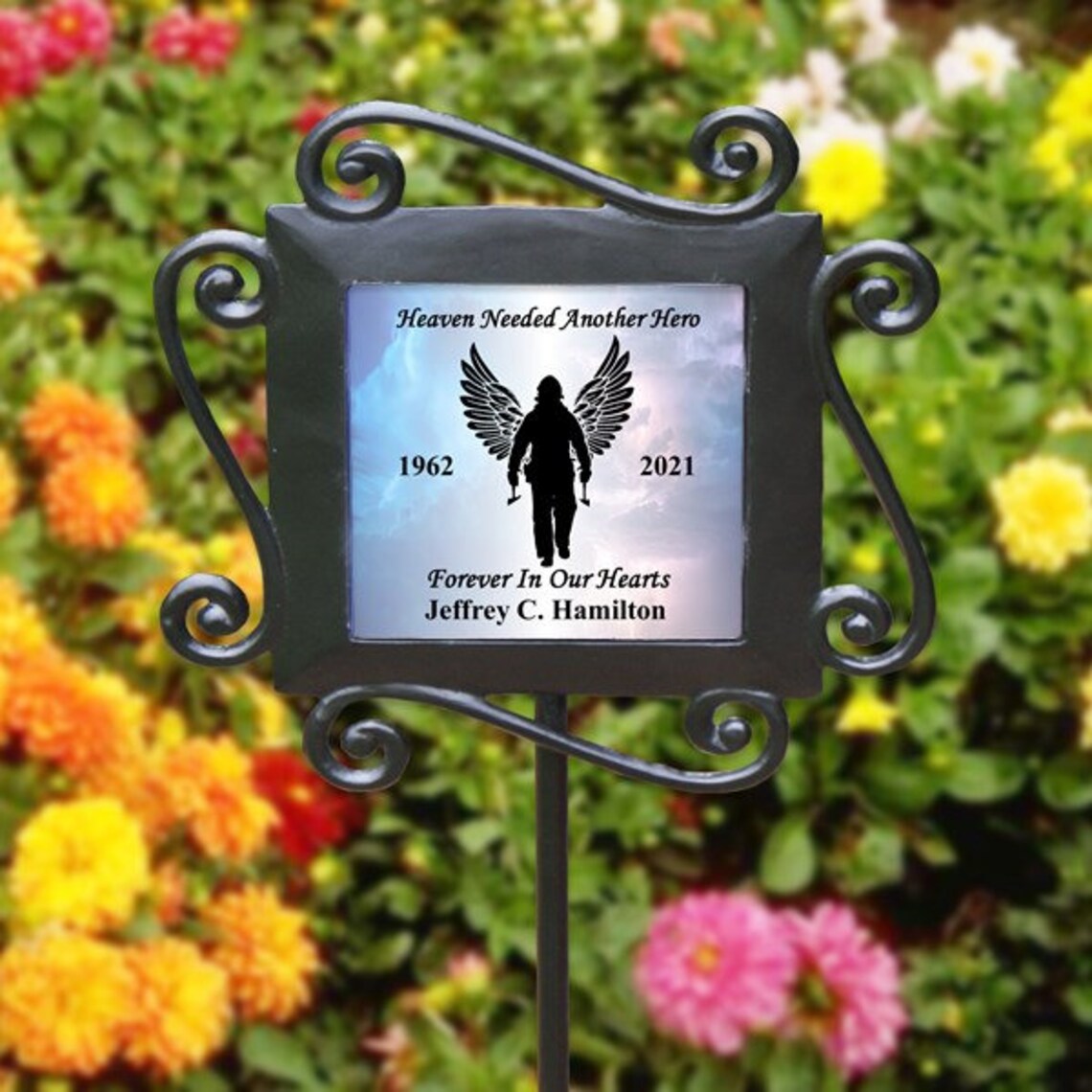 Personalized Firefighter Memorial Plaque Memorial Garden Stake - Etsy