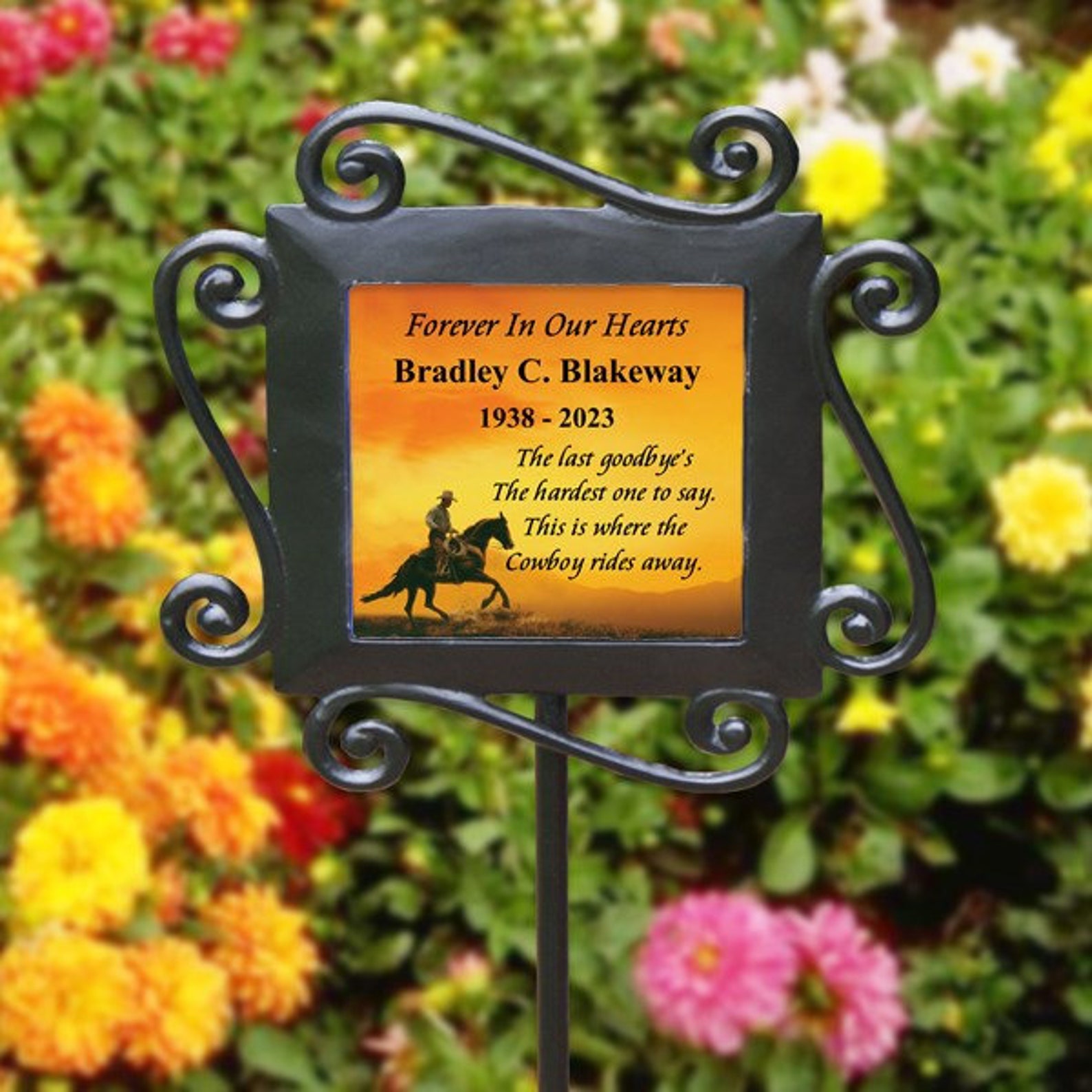 Personalized Cowboy Memorial Garden Stake: Country Western Music ...