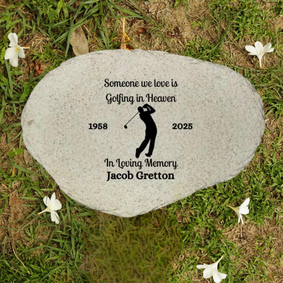 Personalized Golf Memorial Garden Stone: Resin Golfer Sympathy Gift - Etsy