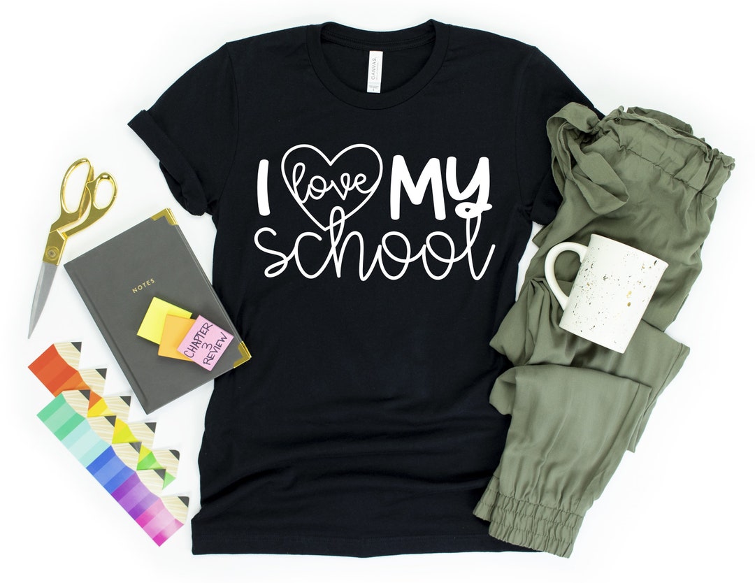 School Teacher Shirt I Love My School Tee T-shirt Minimalist Womens ...