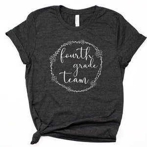 Teacher Shirt Fourth Grade Team Tee T-shirt T Shirt Minimalist Womens ...
