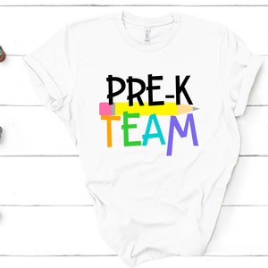 Pre-k Team Preschool Teacher Shirt Squad T-shirt Minimalist Womens ...