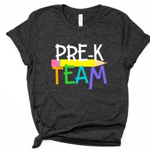 Pre-k Team Preschool Teacher Shirt Squad T-shirt Minimalist Womens ...