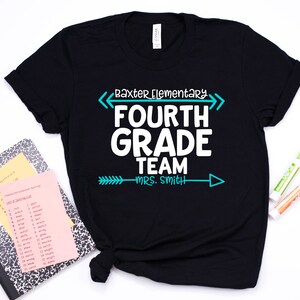 Teacher Shirt Fourth 4th Grade Team Tee T-shirt Unisex Elementary Back ...