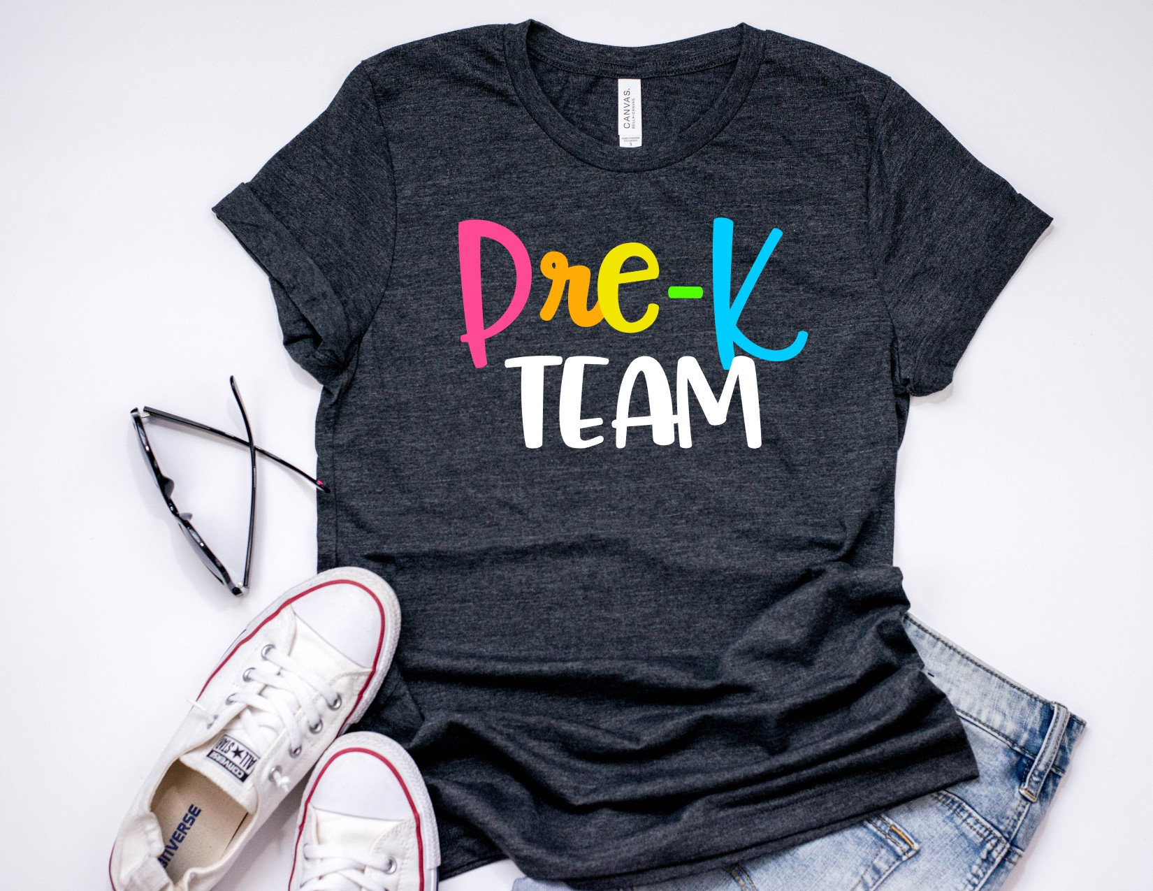 Teacher Shirt Pre-k Team Tee T-shirt T Shirt Minimalist Womens Unisex ...