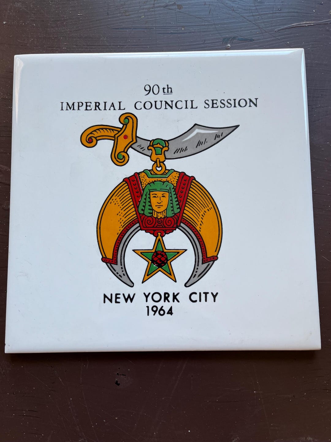 Vintage 1964 Shriners Masonic Ancient Egyptian Mystic Tile 90th ...