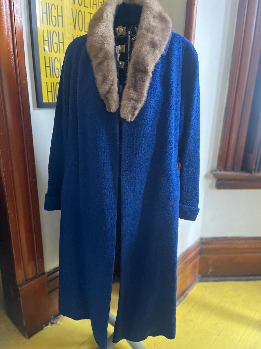 Sophisticated 1950s Cobalt Blue Swing Coat W/ Fur Collar and Pockets - Etsy