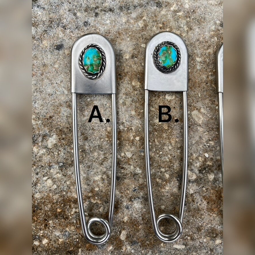 Sonoran Gold Turquoise Jumbo Safety Pins - Etsy