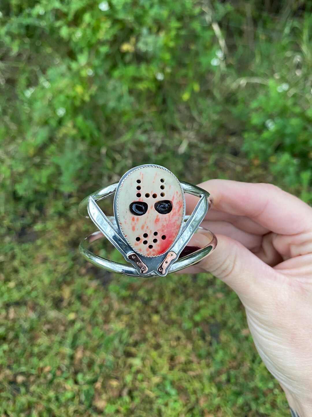 Friday the 13th Jason Voorhees Billiard Ball Sterling Silver Cuff - Etsy