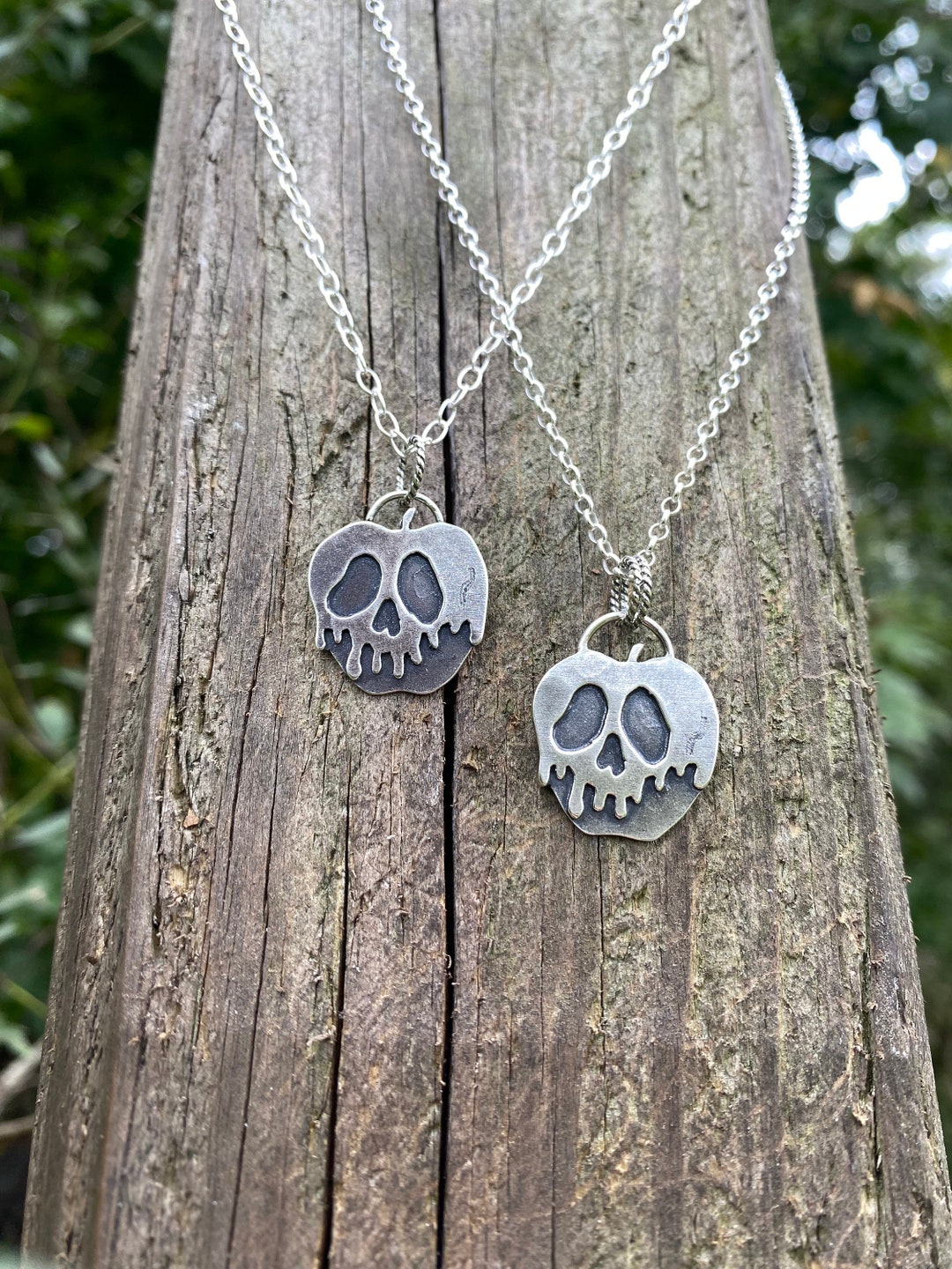 Sterling Silver Poison Apple Necklace - Etsy