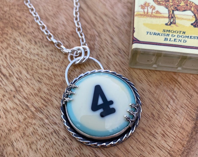 Light Blue #4 Billiard Ball Necklace - Etsy