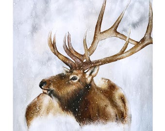 Elk painting | Etsy