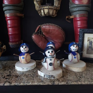 Baseball Snowmen Holiday Decor - Etsy