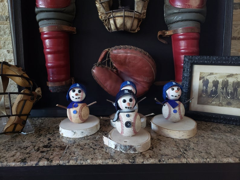 Baseball Snowmen Holiday Decor - Etsy