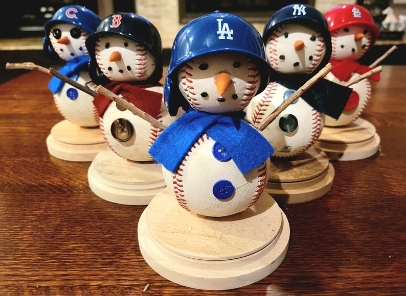 Baseball Snowmen Holiday Decor - Etsy