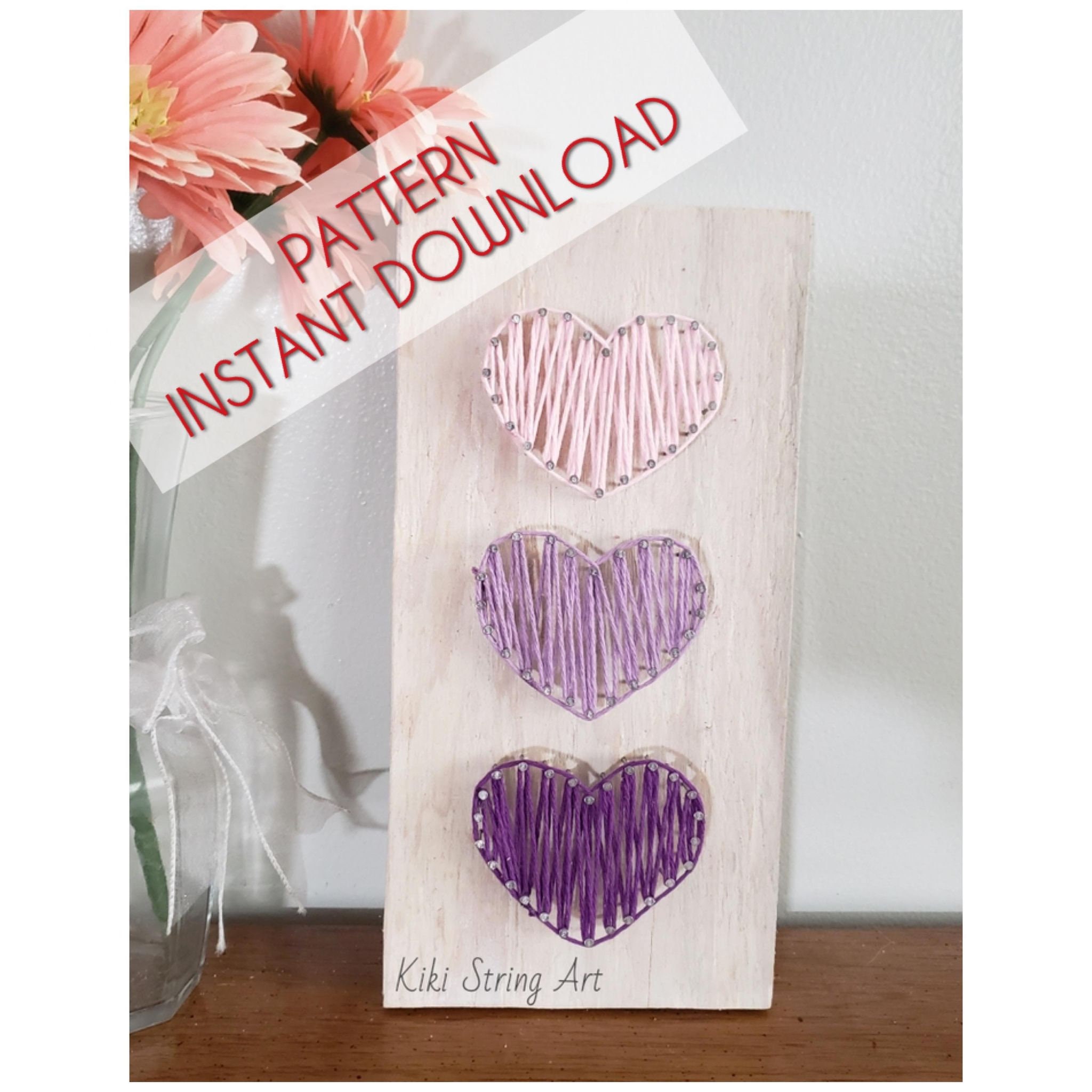 String Art Heart Patterns Printable Digital Download String | Etsy
