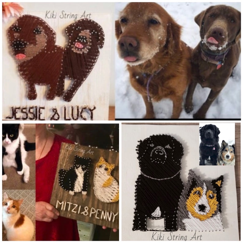 String Art Dog Custom Dog Portrait Sign Personalized Gifts | Etsy