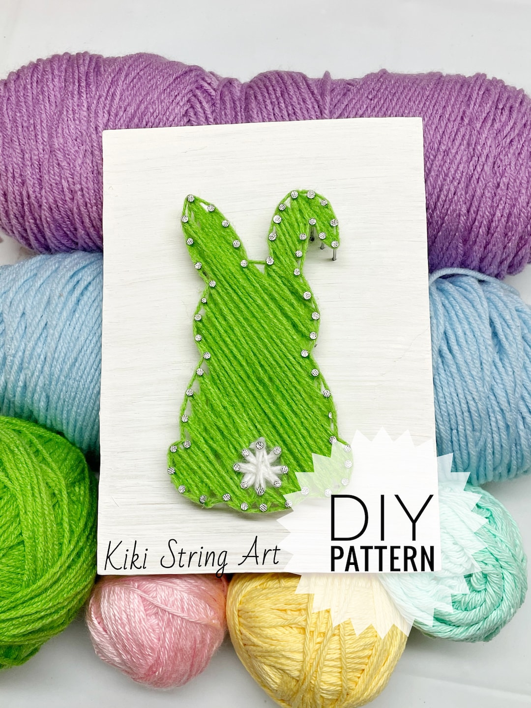 String Art Bunny Patterns, Bunny String Art Template Printable, Spring ...