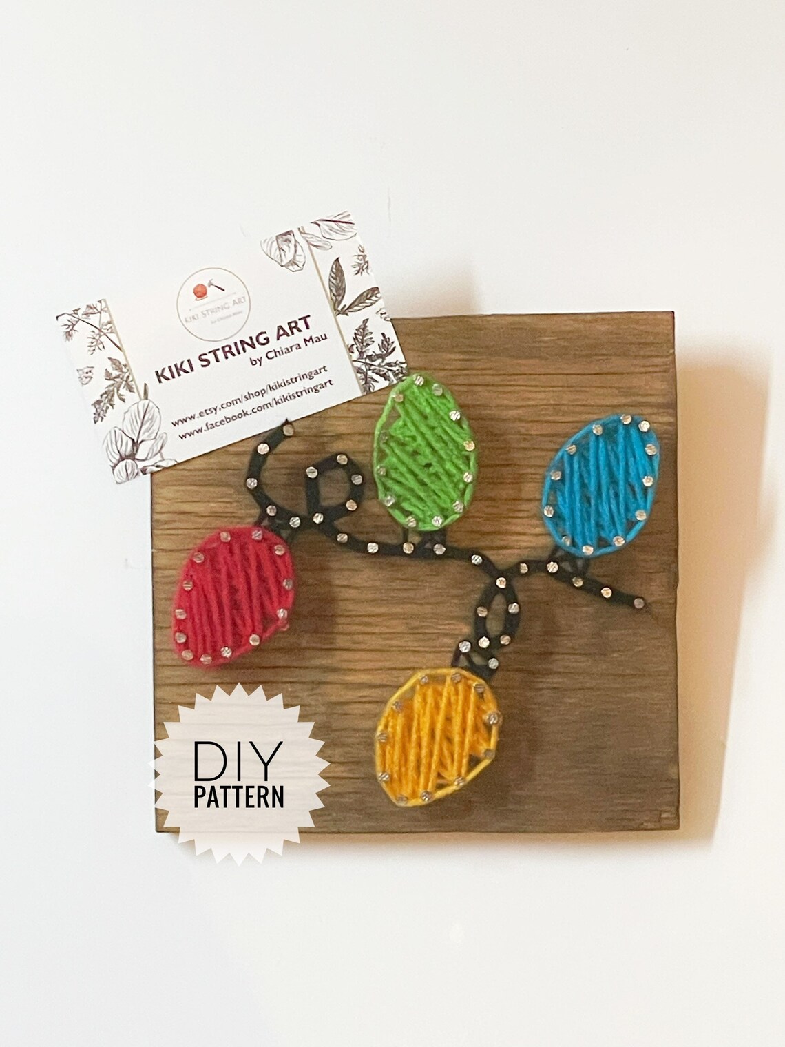 DIY String Art Christmas Lights Pattern Template Printable - Etsy