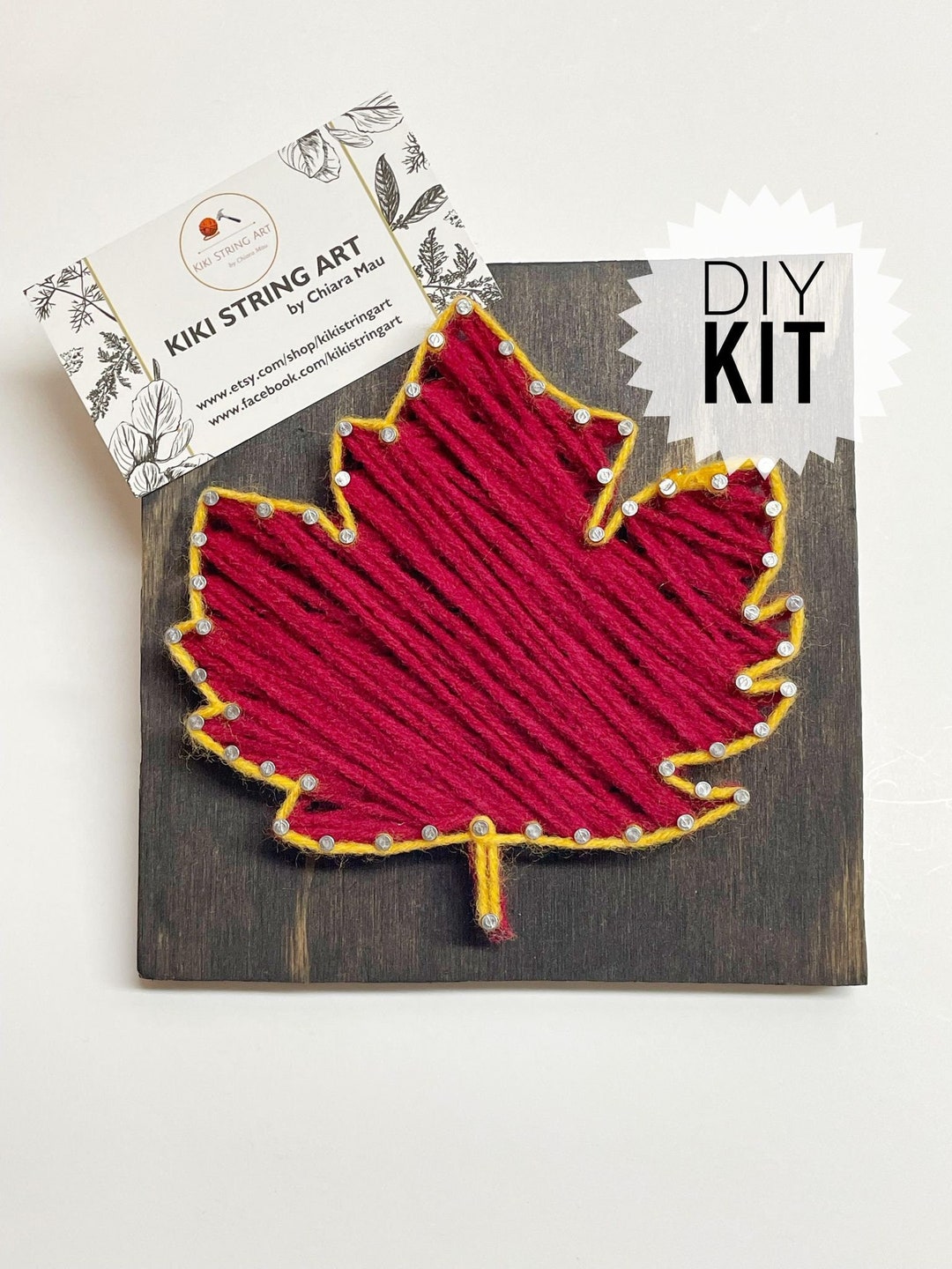 Maple Leaf String Art DIY Kit: Fall Decor Craft (6x6) - Etsy