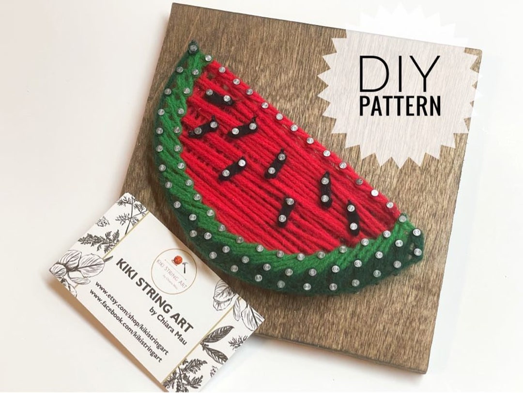 String Art Watermelon Template, DIY String Art Watermelon Pattern ...