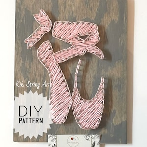 String Art Ballet Shoes Pattern, DIY Ballet Shoes String Art Wall Decor ...