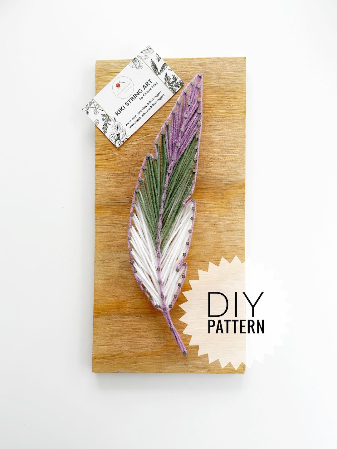 String Art Feather Template, DIY String Art Feather Pattern, Digital PDF Stencil Feather Design ...