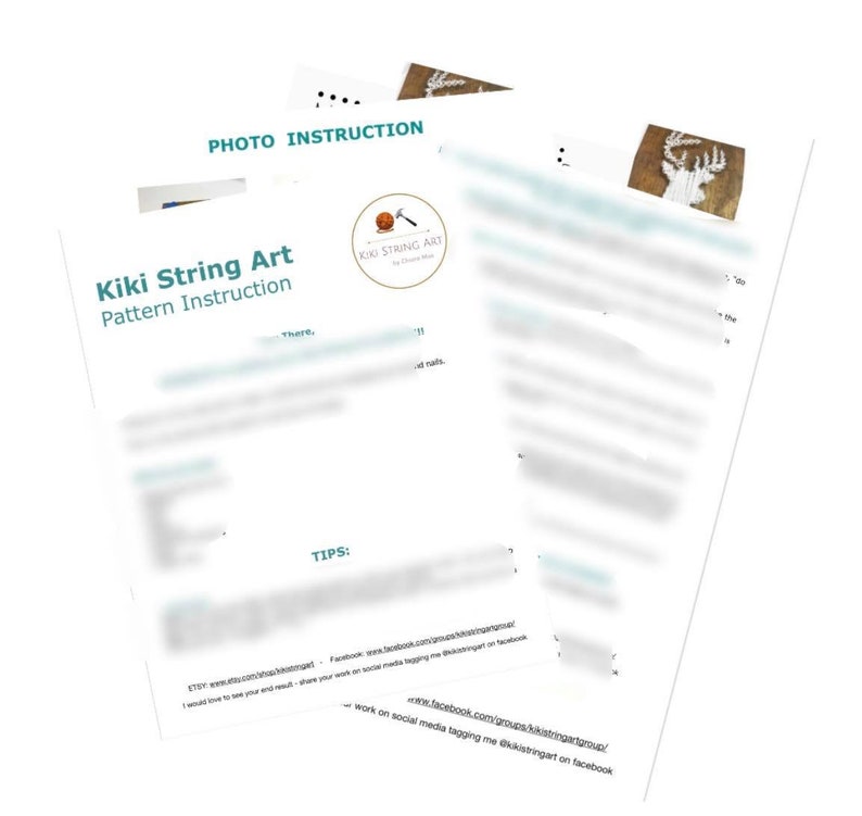 DIY String Art Deer Pattern Printable Head Deer Template | Etsy