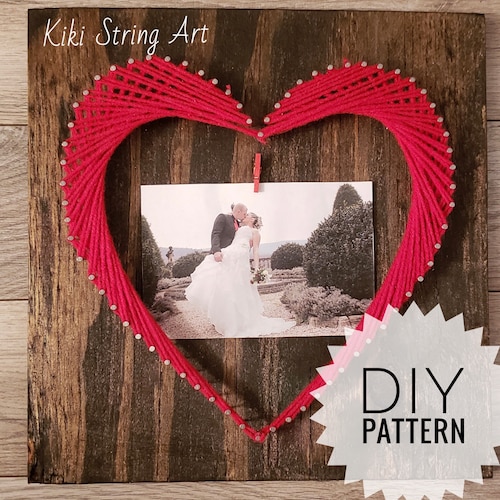 Family With Hearts String Art Template - Etsy
