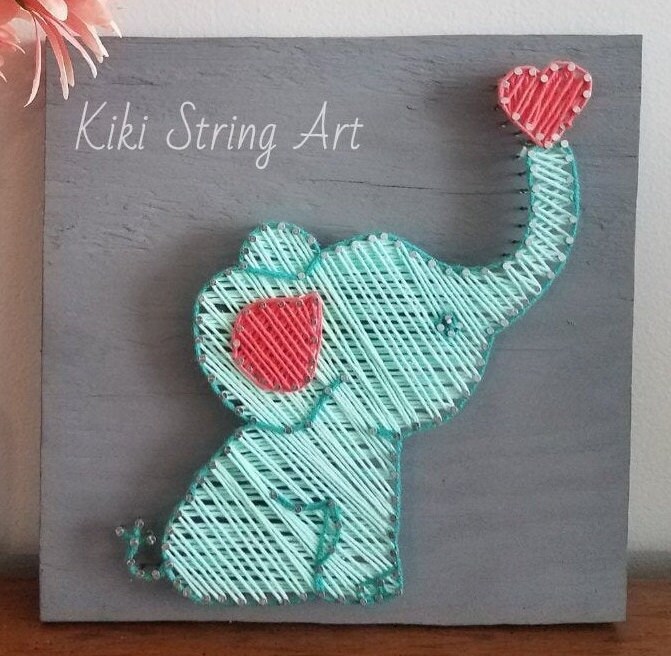 Baby Elephant String Art Nursery Decor Elephant Sign Baby | Etsy