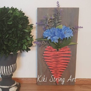 String Art Heart Vase With Flowers String Art Vases Wall - Etsy