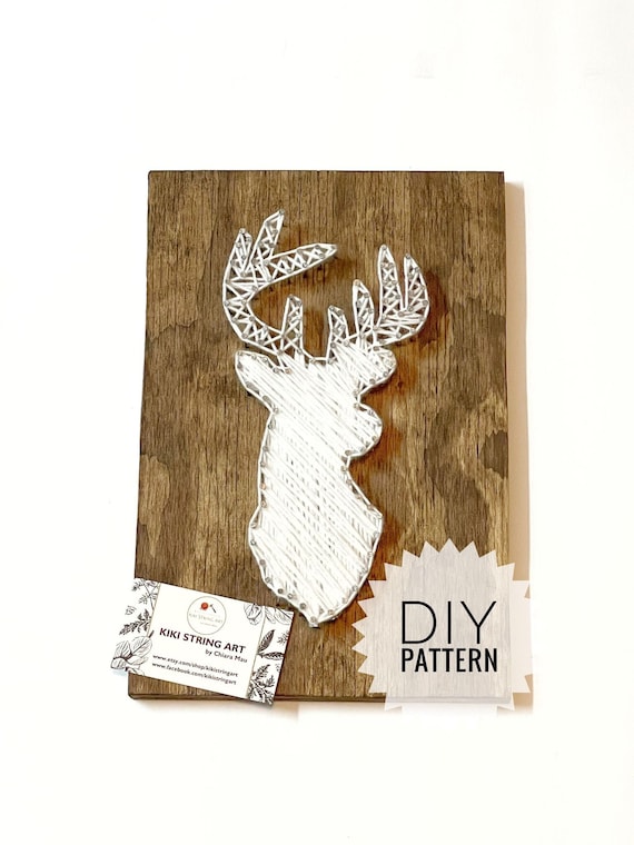 DIY String Art Deer Pattern Printable Head Deer Template | Etsy