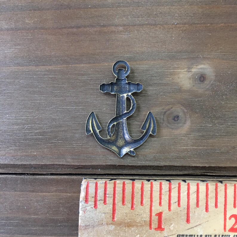 Large Brass Anchor Stamping Finding Solid Brass Usa Made Etsy